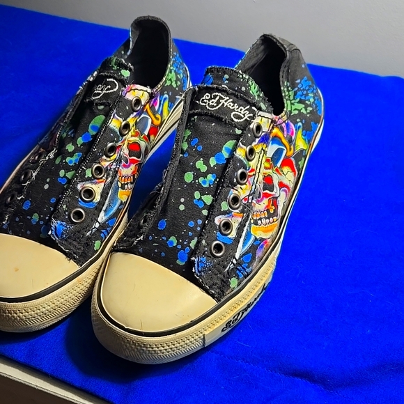 Ed Hardy | Shoes | Vintage Ed Hardy Wonens Skull Tennis Shoes | Poshmark